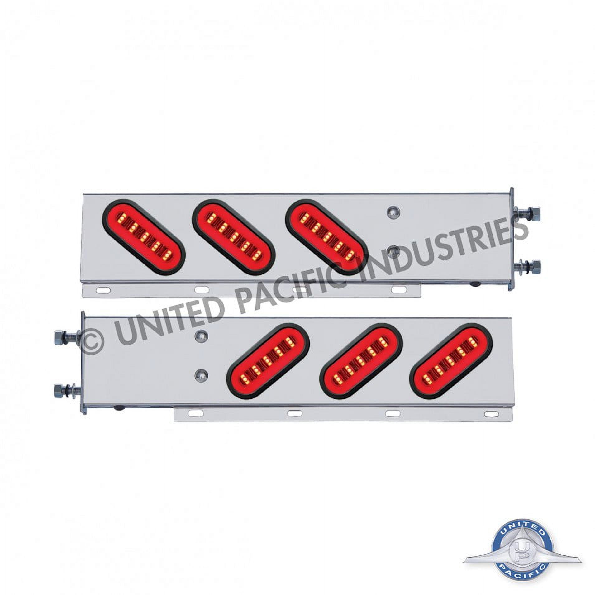 3 3/4" Bolt Pattern Stainless Spring Loaded Light Bar w/ 6 Oval LED ...