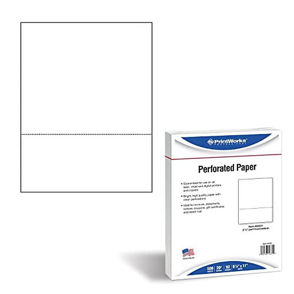 3 3/4" Perforated Paper, 500 Sheets, 20 Lb, White (04331) - Walmart.com