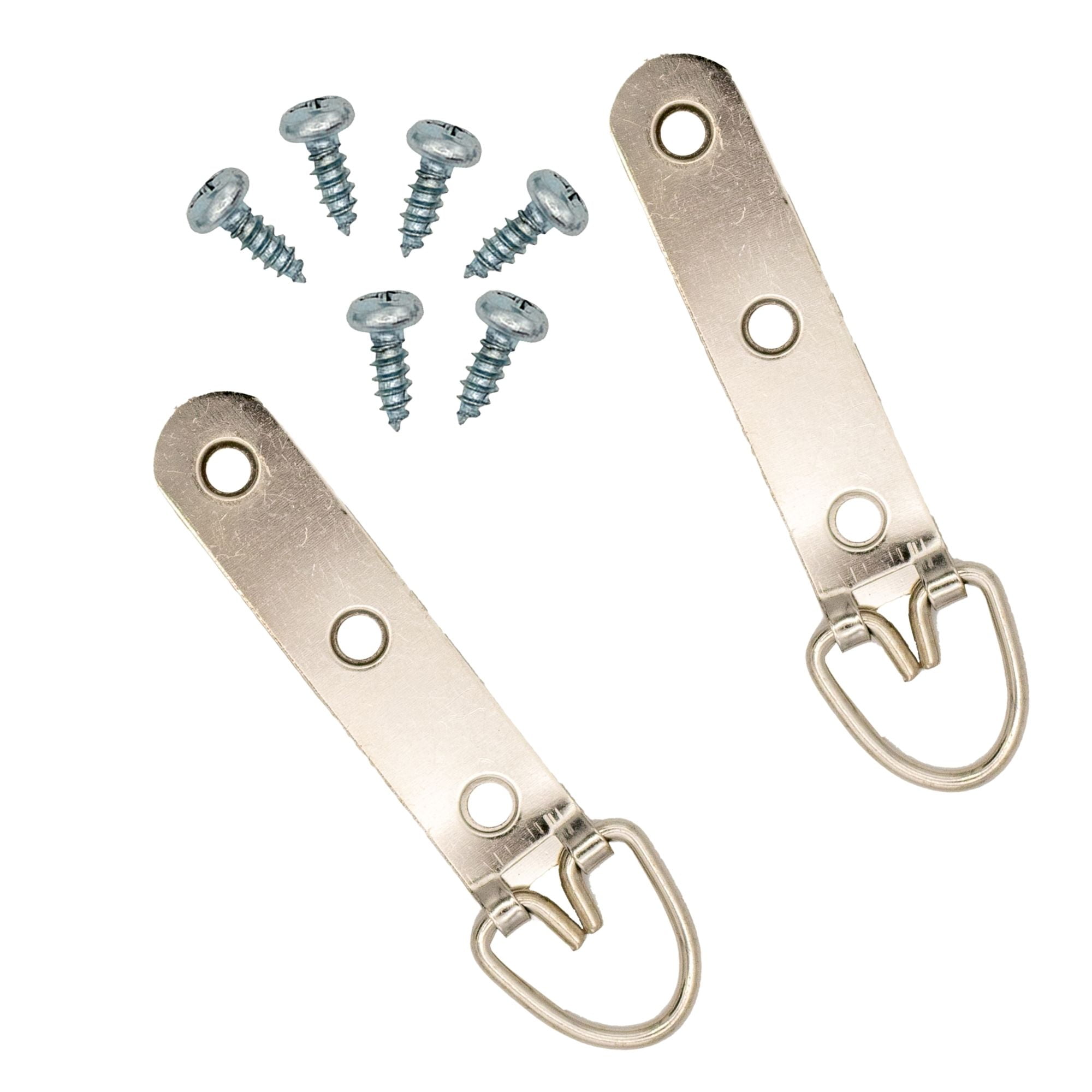 3-3/4" x 1" Zinc-Plated Heavy Duty D Ring Picture Hanger with Screws ...