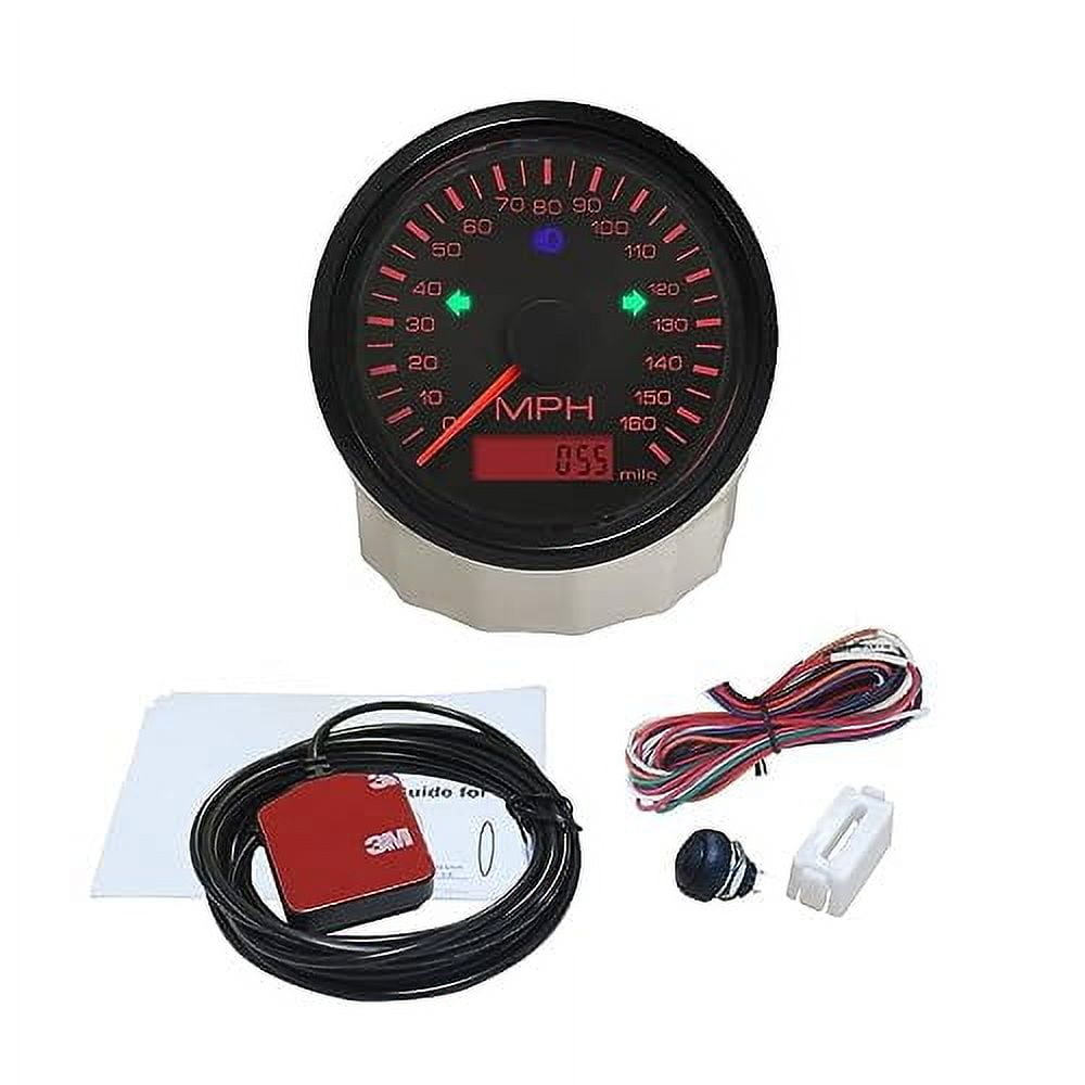 3 3/8" universal gps speedometer 0-160mph odometer gauge kit for marine ...