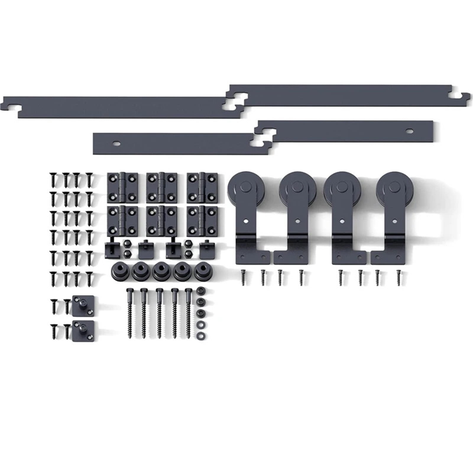3.3-8Foot Bi-Folding Sliding Barn Door Hardware Kit Heavy Duty For 4 ...