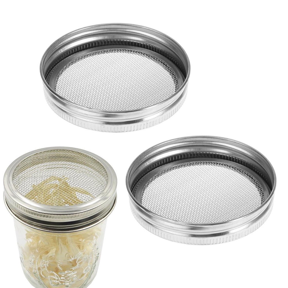 3.3 Inch Stainless Steel Sprouting Lids for Wide Mouth Mason Jars 2pcs ...
