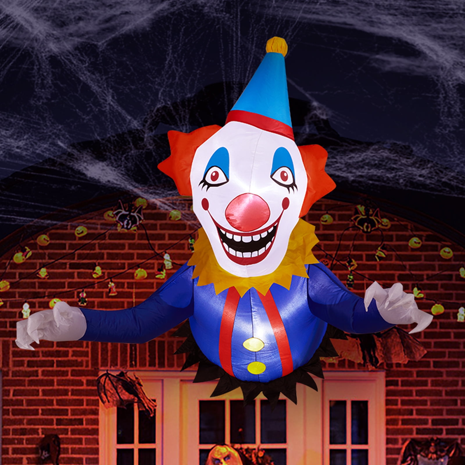 3.3 FT Halloween Inflatable Clown Decoration Spooky Clown Broke Out ...