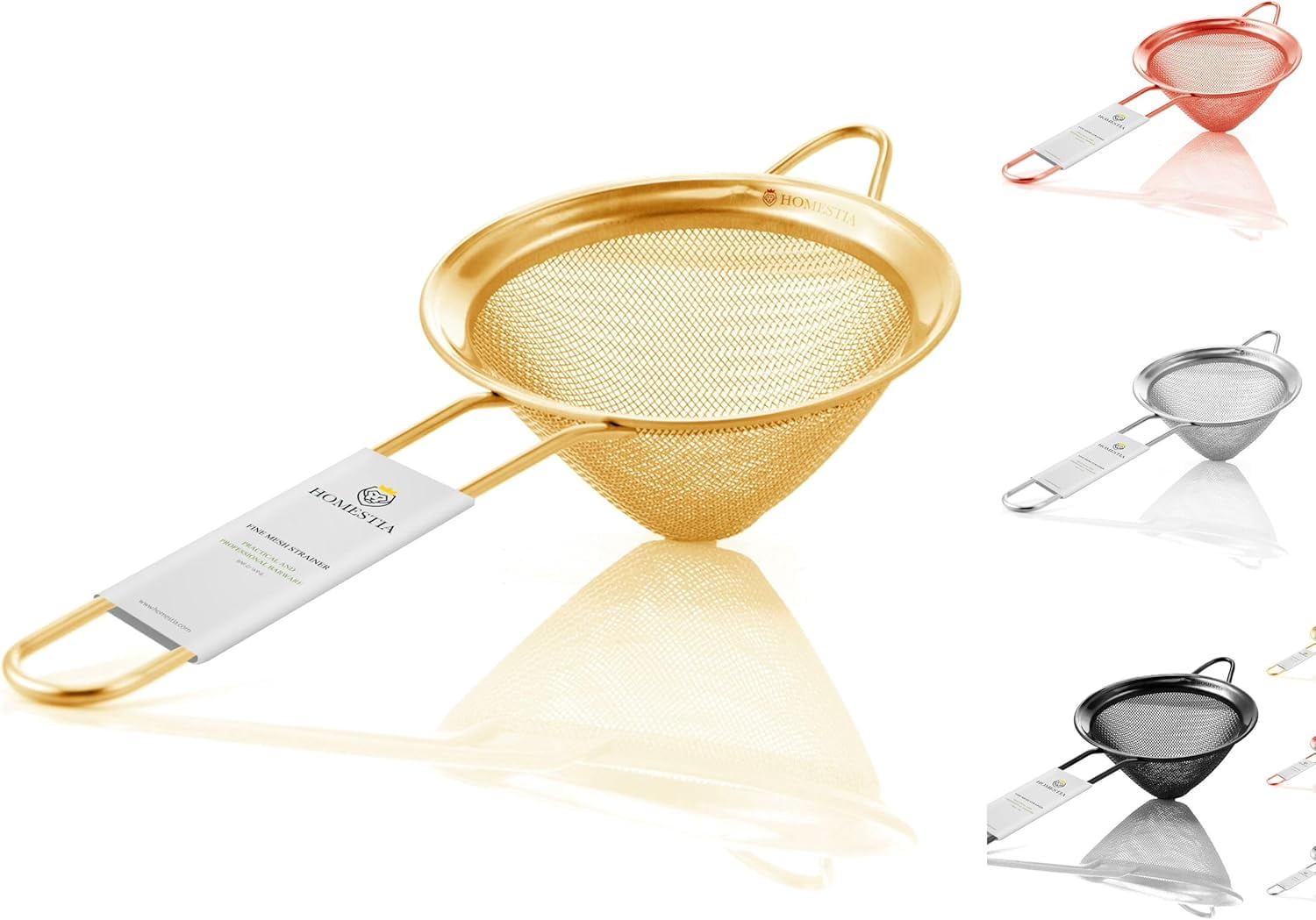 3.3" Fine Mesh Strainer for Kitchen, 304 Stainless Steel Cocktail Sieve ...