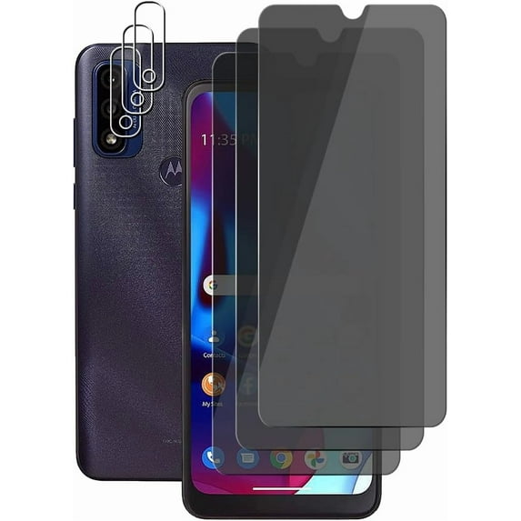 (3+3) For Motorola Moto G Pure (3 Pack) Anti Spy Private Tempered Glass ...