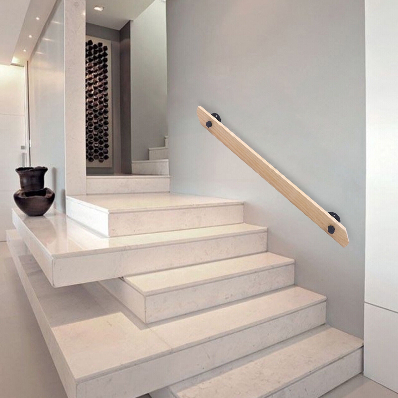 3.3 Ft Home Stair Hand Corridor Railing Wood Handrail Banister Rail ...