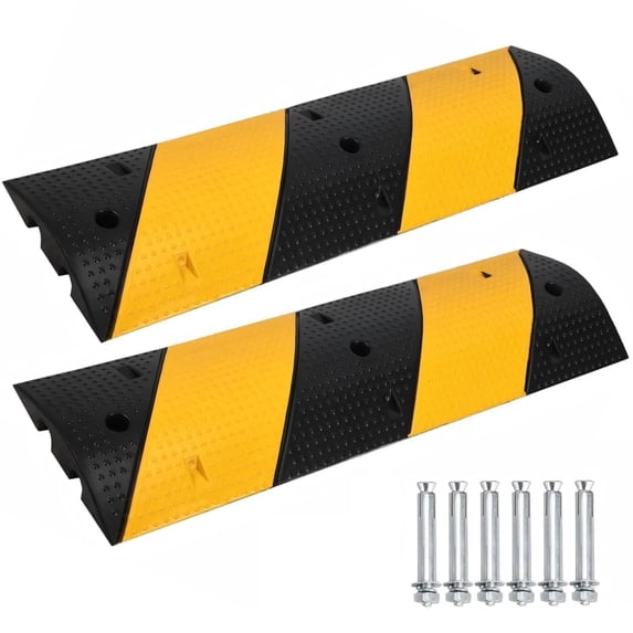 3.3 Ft Rubber Speed Bump 2 Pack, Heavy Duty Speed Bumps for Road 25000 ...