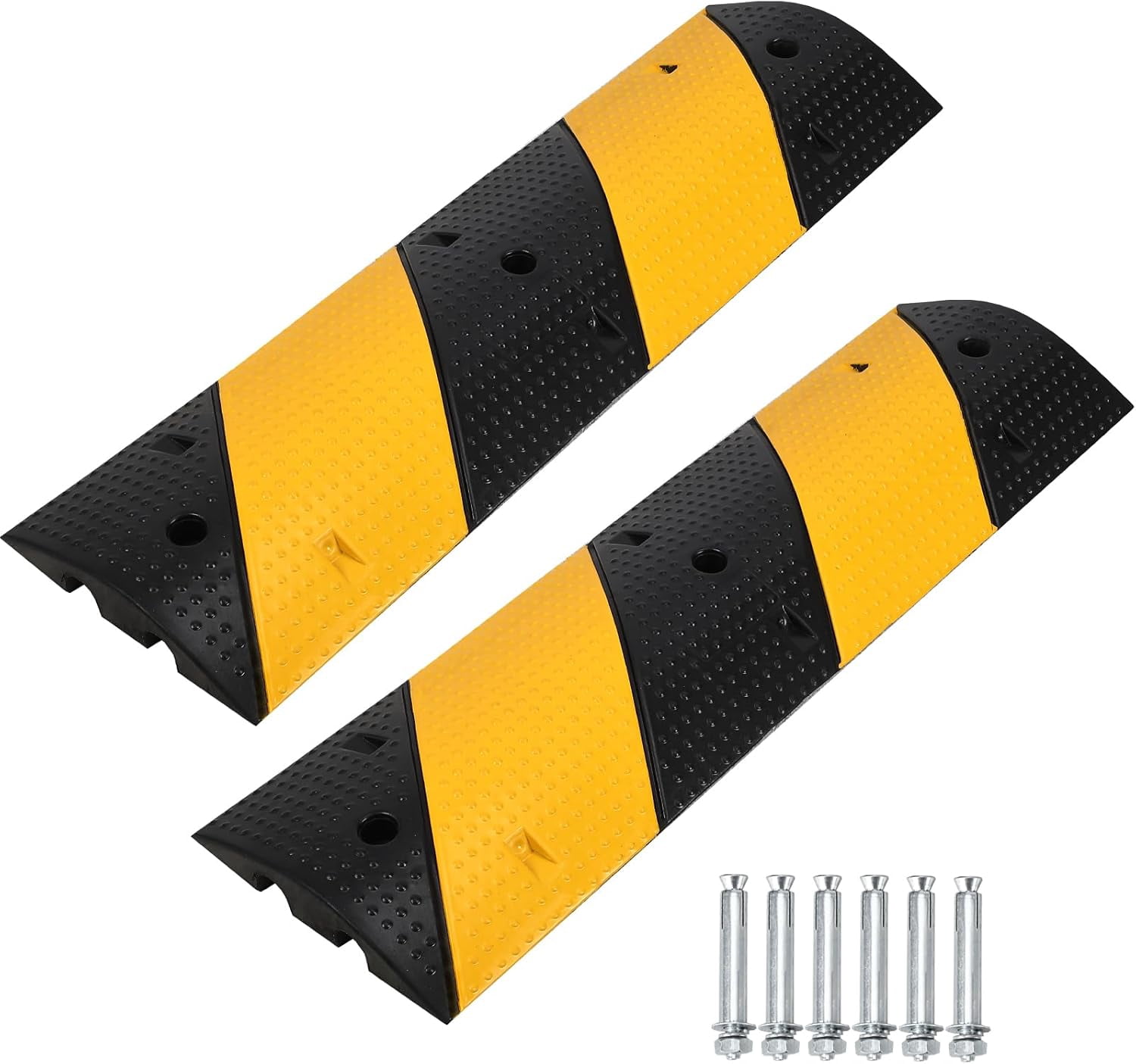 3.3 Ft Rubber Speed Bumps 2 Pack, Heavy Duty Speed Bumps for Driveway ...