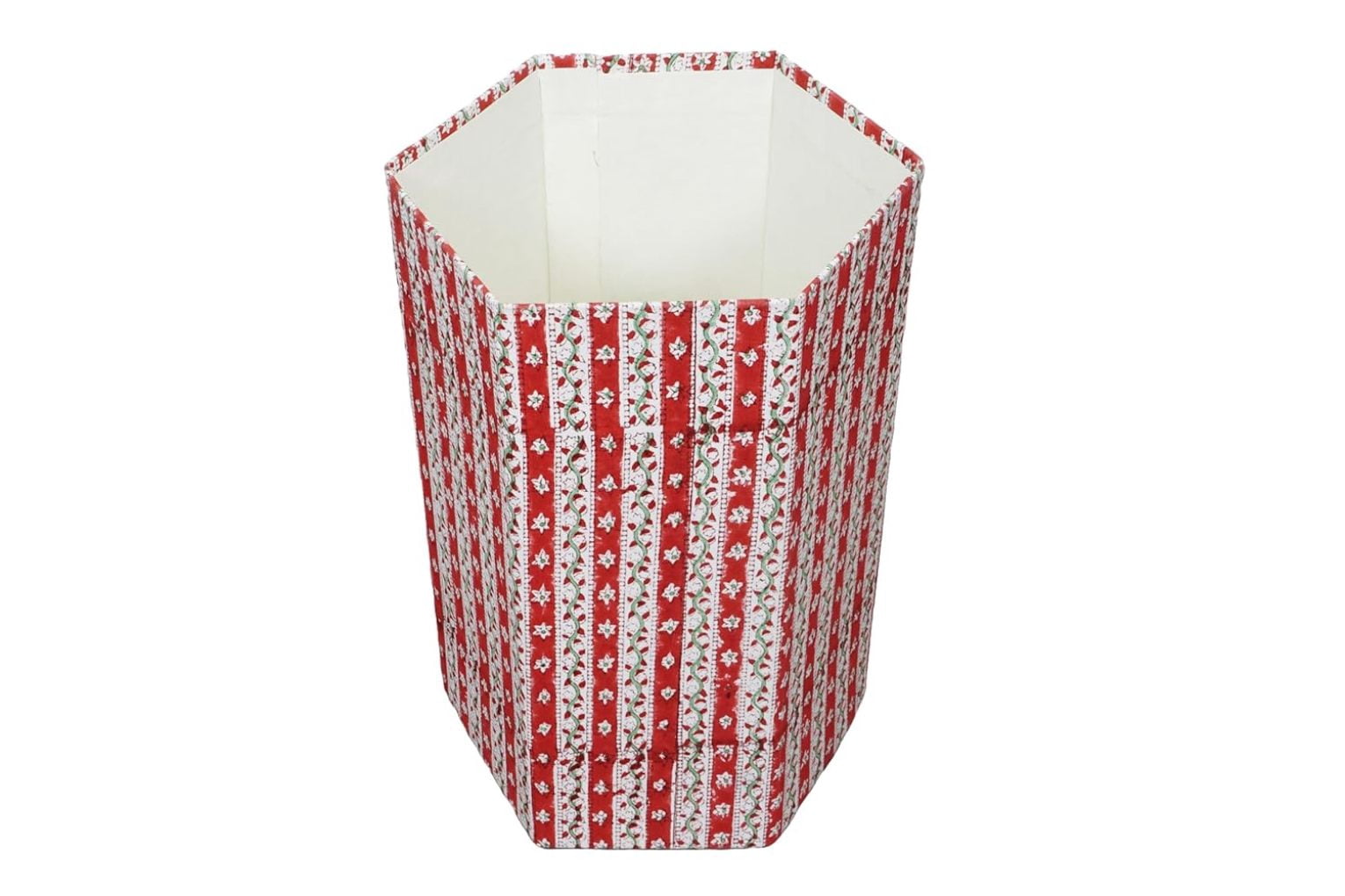 3.3 Gallon Cotton Hand Block Printed Paper Waste Basket |Small ...