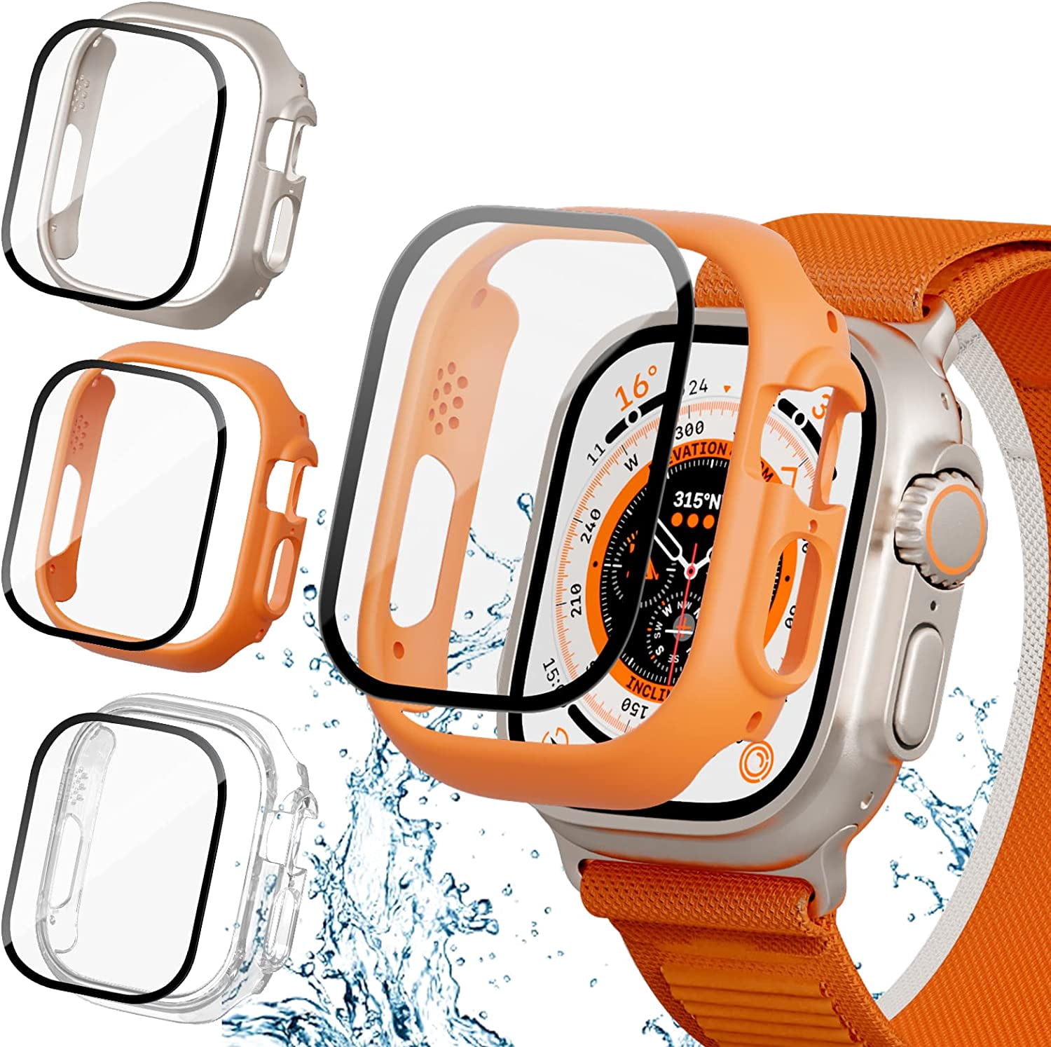 [3+3] Pack for Apple Watch Ultra 49mm Screen Protector Case, 3 Pack ...