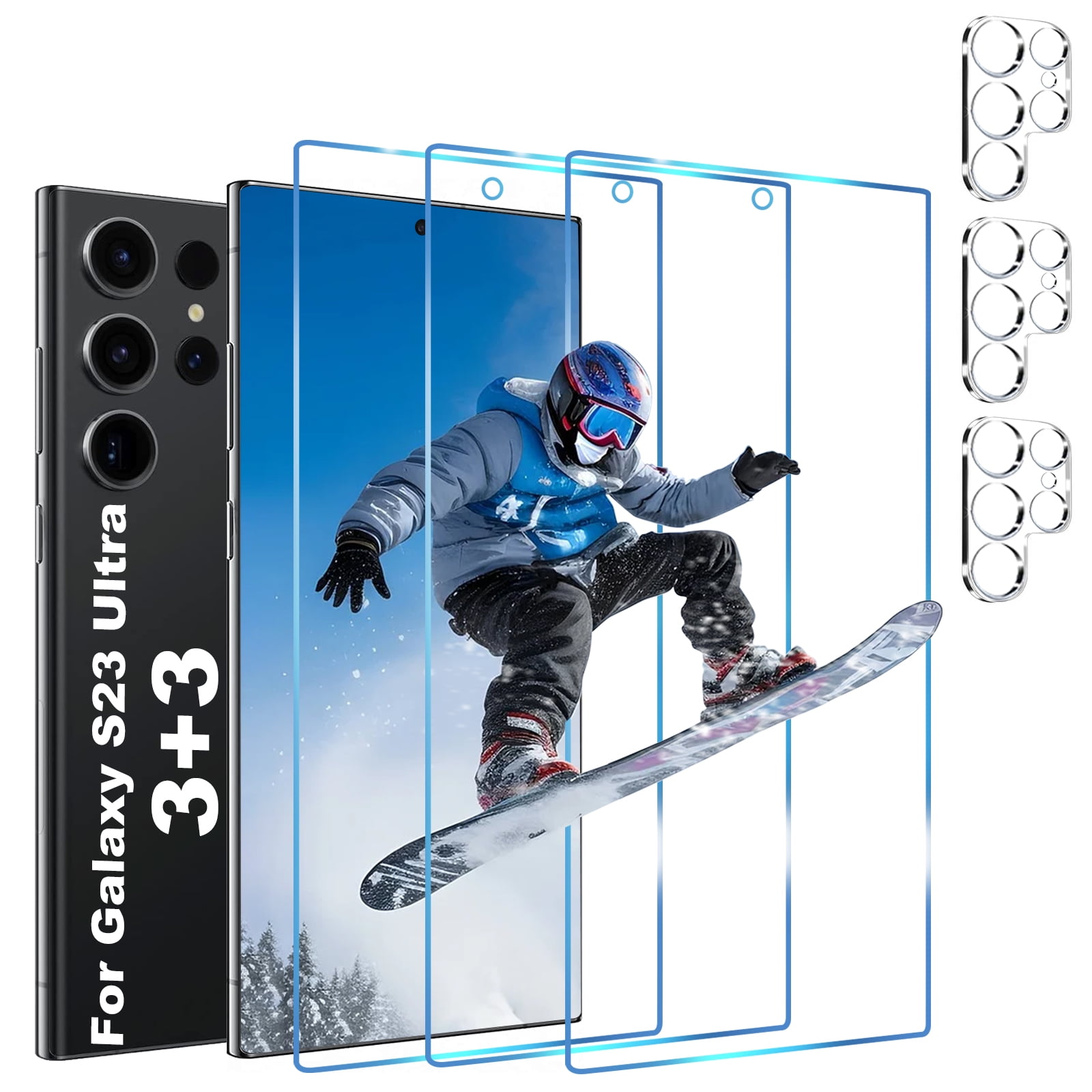 [3+3 Pack] CraftTechFusion for Samsung Galaxy S23 Ultra Screen ...