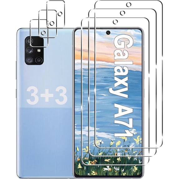 [3+3 Pack]Galaxy A71 5G Screen Protector+Camera Lens Protector, 9H ...