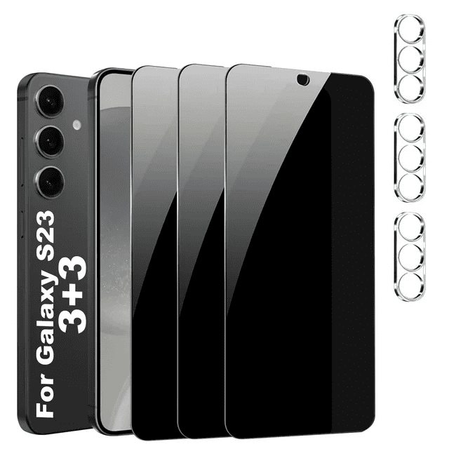 [3+3 Pack] KICOCOC for Samsung Galaxy S23 Privacy Screen Protector with ...