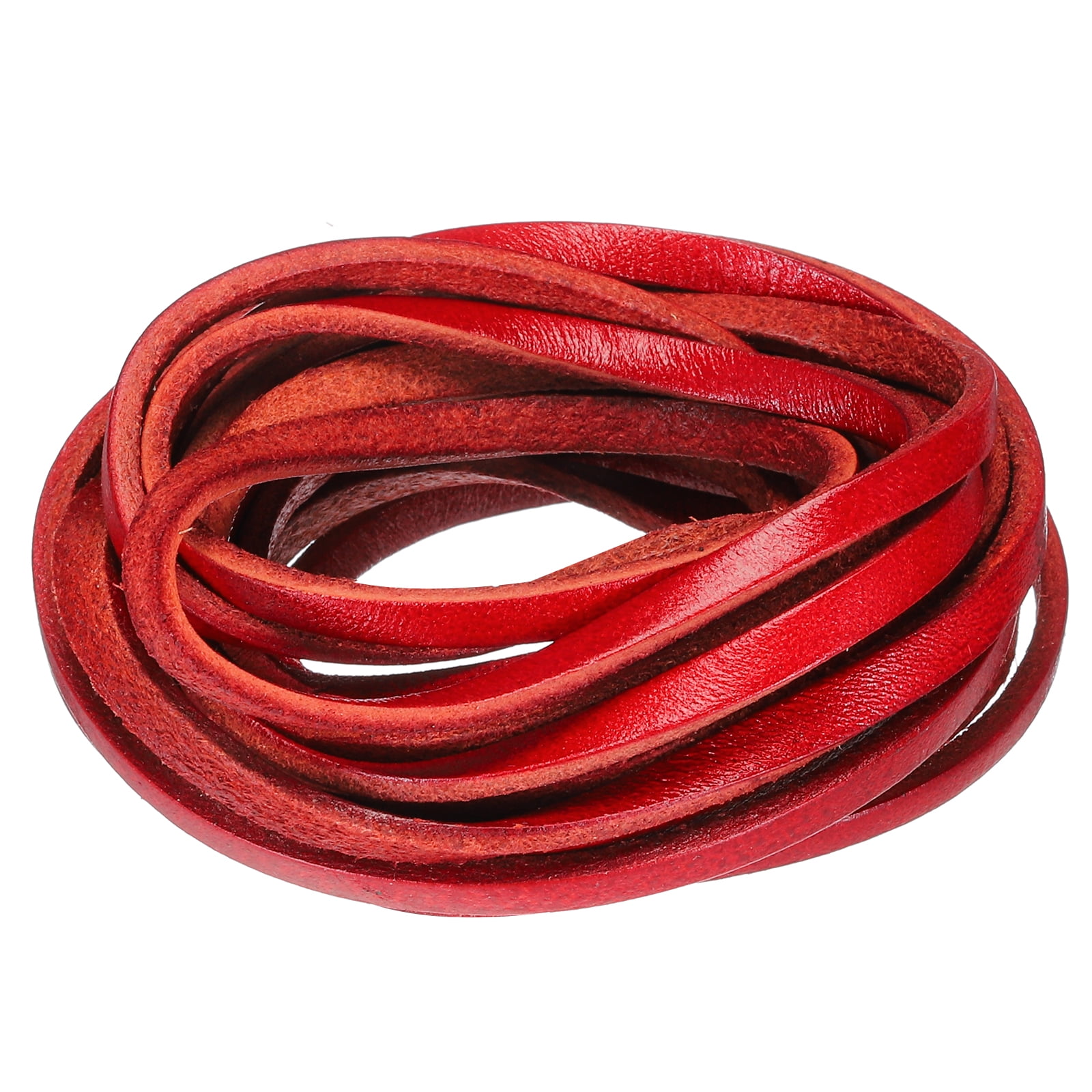 3.3 Yards 4mm Flat Leather Cord, Leather Lacing Strips for DIY Making ...