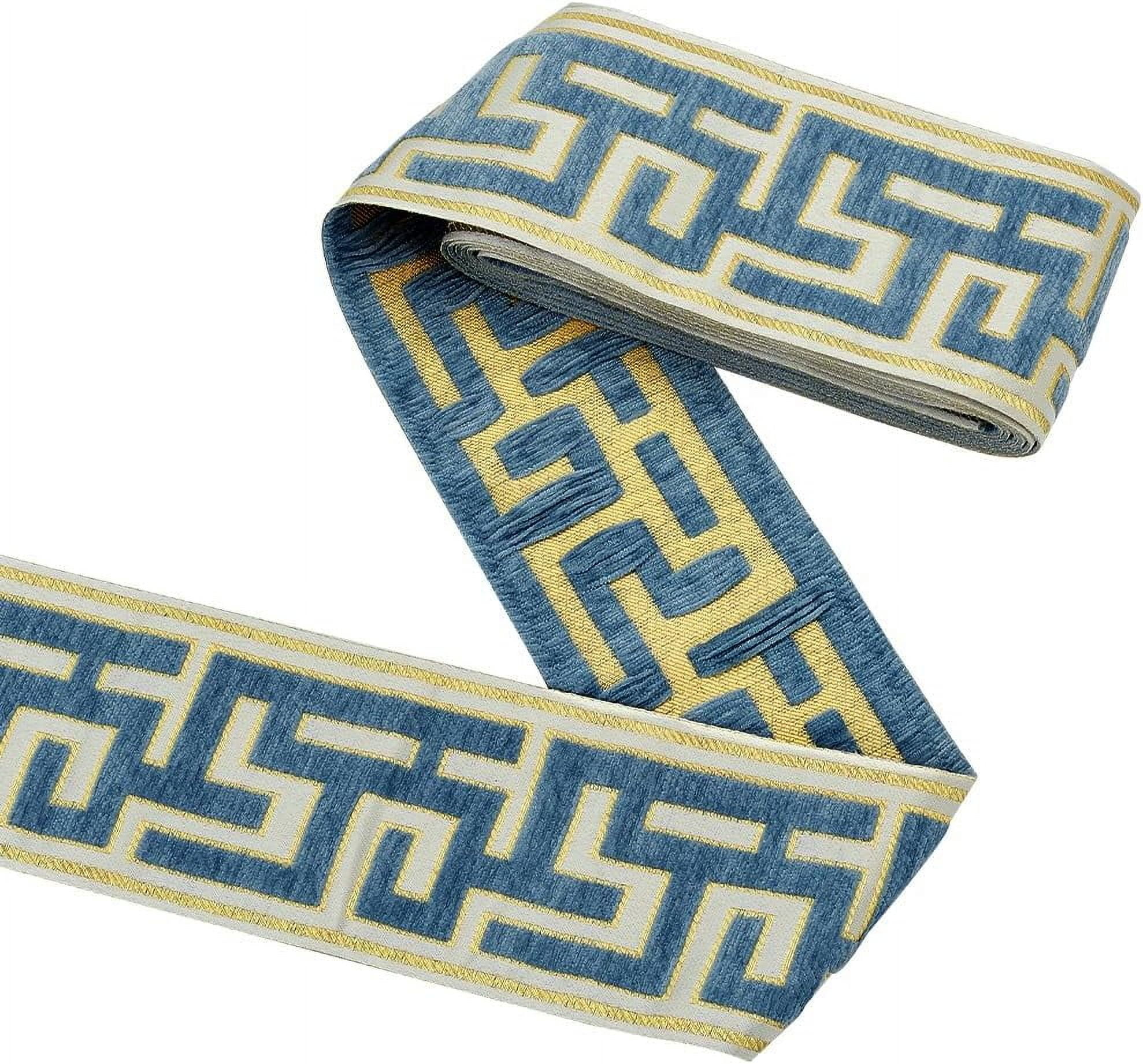 3.3 Yards Embroidered Drapery Trim 3-1/2" Wide The Great Wall Grid ...