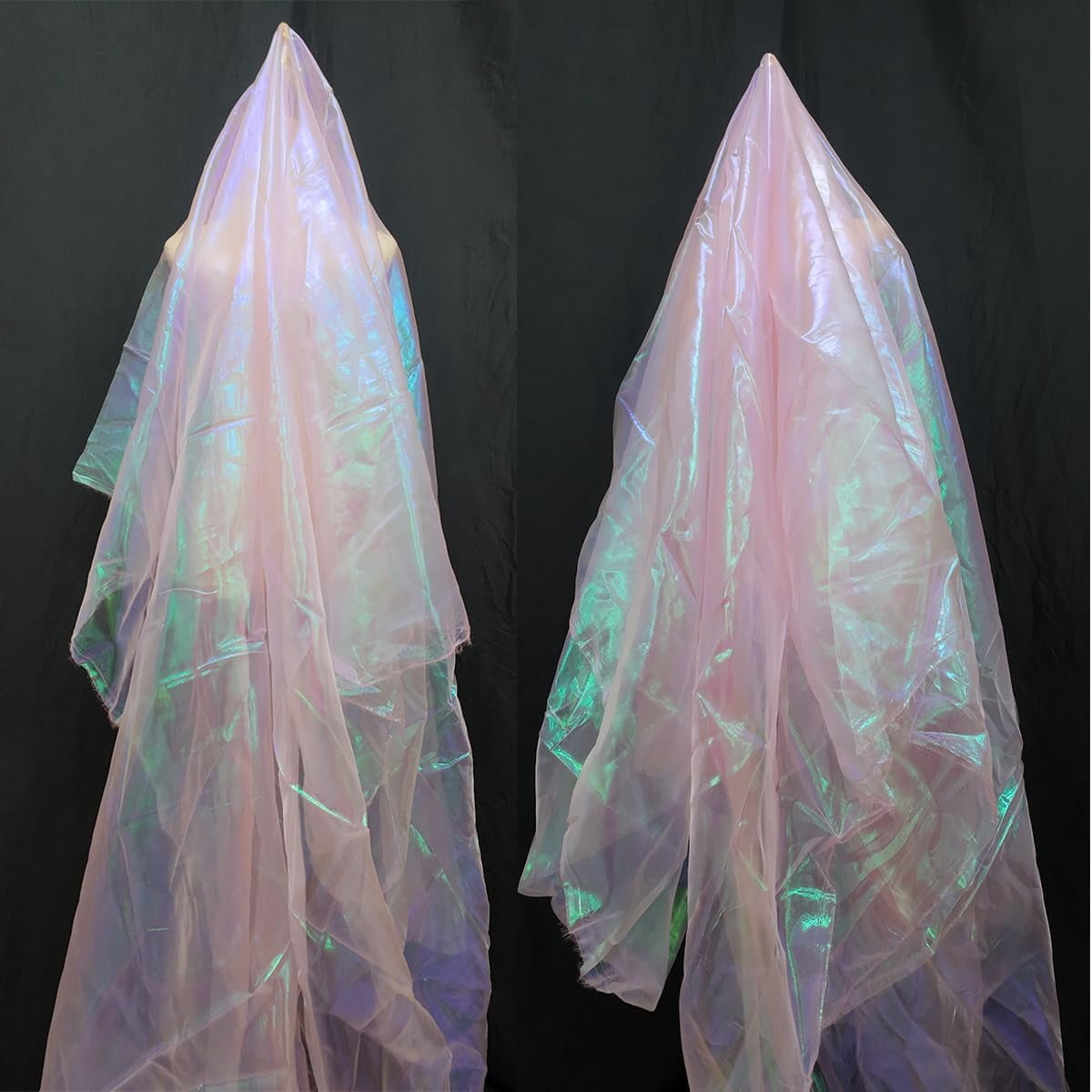 3.3 Yards Light Pink Iridescent Organza Fabric - 59" Wide | Sheer Shiny ...