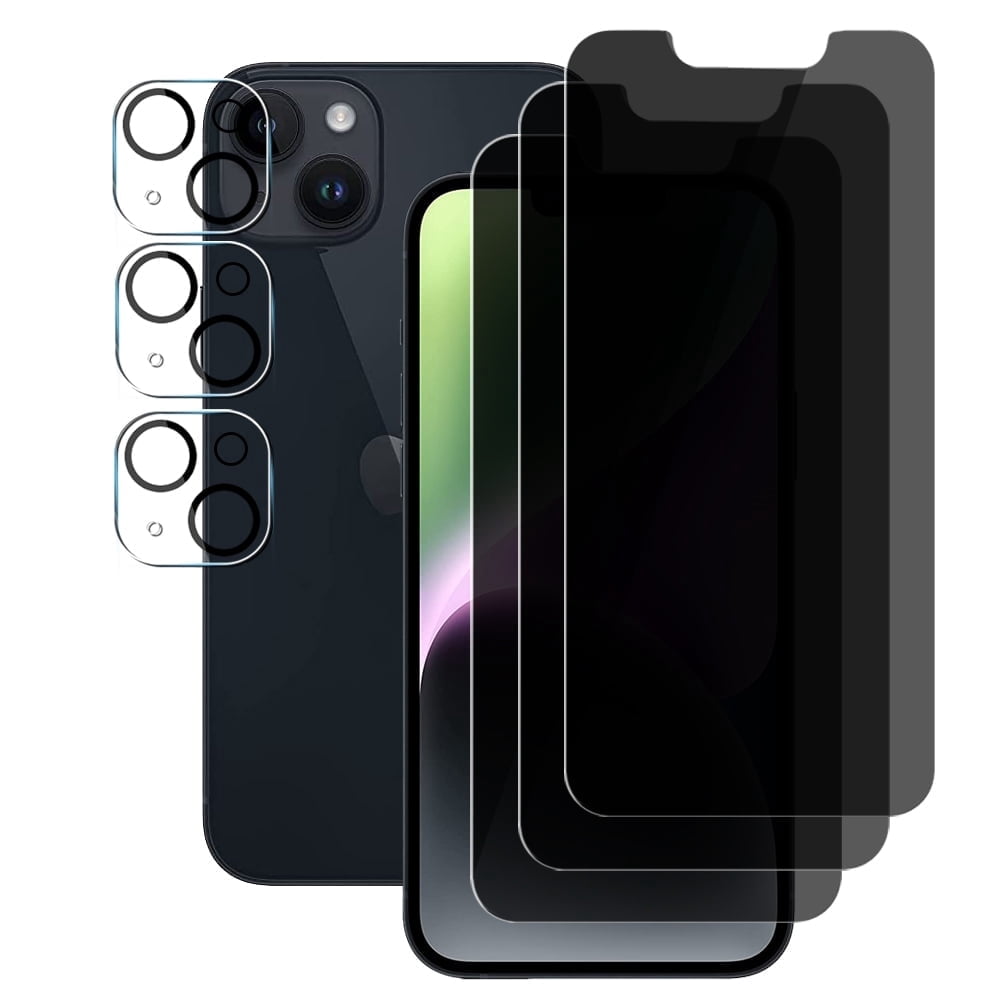 (3+3) for iPhone 14 Plus (6.7") (3 Pack) Anti Spy Private Tempered ...