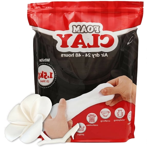 3.3 lbs Air Dry Foam Clay, Moldable Sculpting Clay for Props and Crafts ...