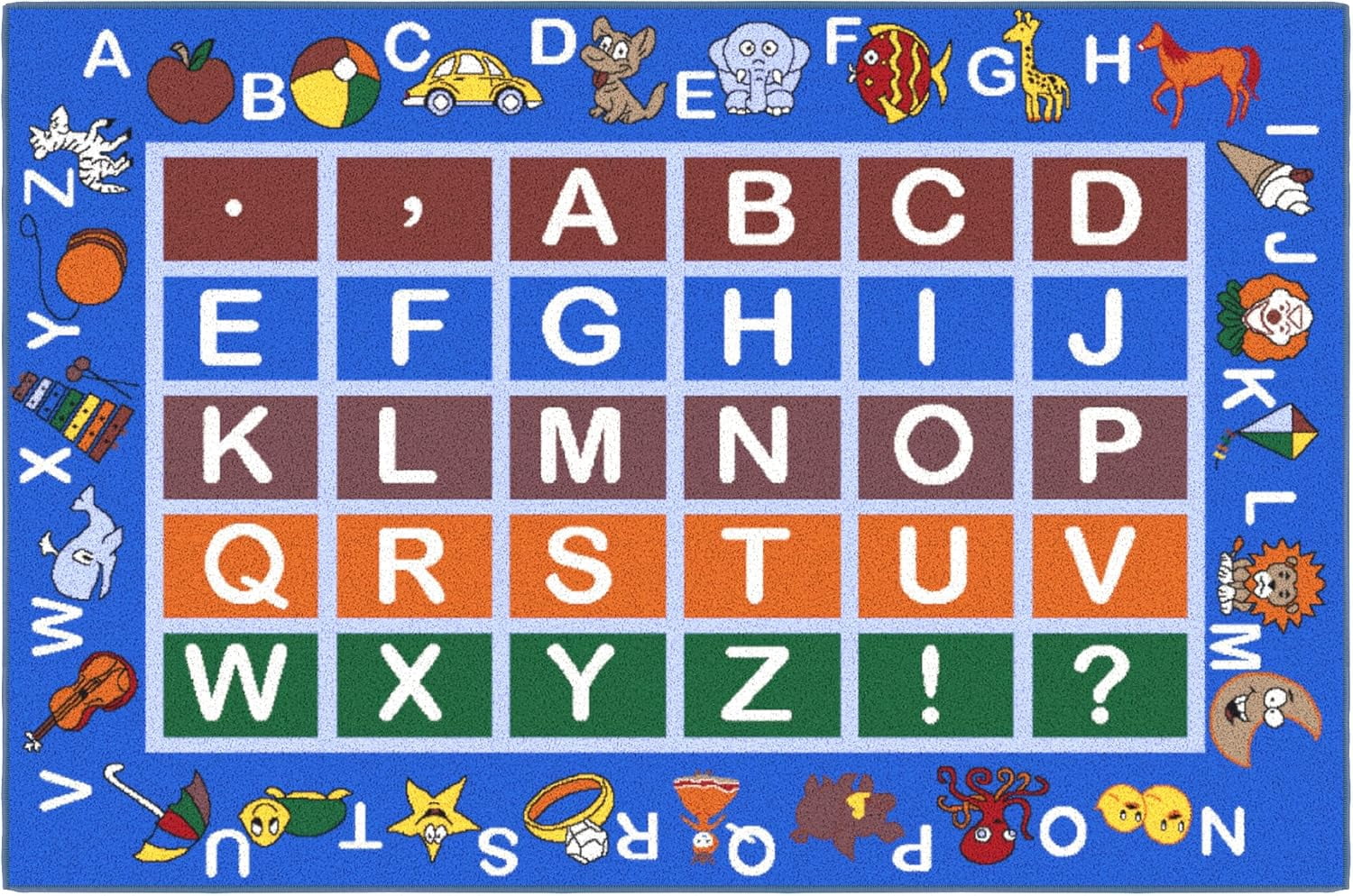 3'3" x 5' Alphabet Kids Rug - Educational ABC Play Mat for Playroom ...