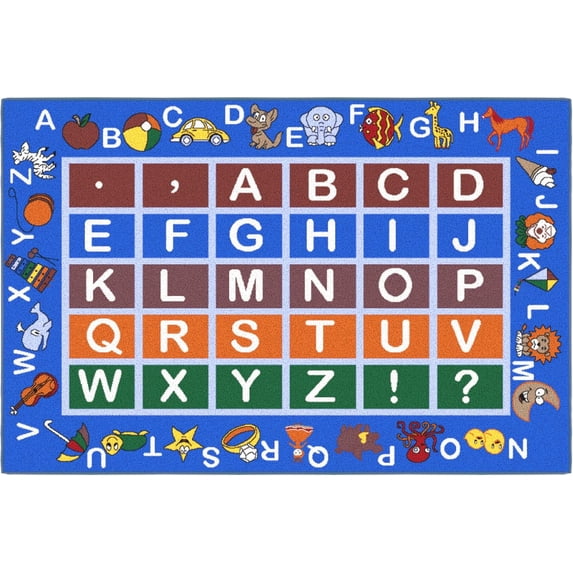 3'3" x 5' Alphabet Kids Rug - Educational ABC Play Mat for Playroom ...