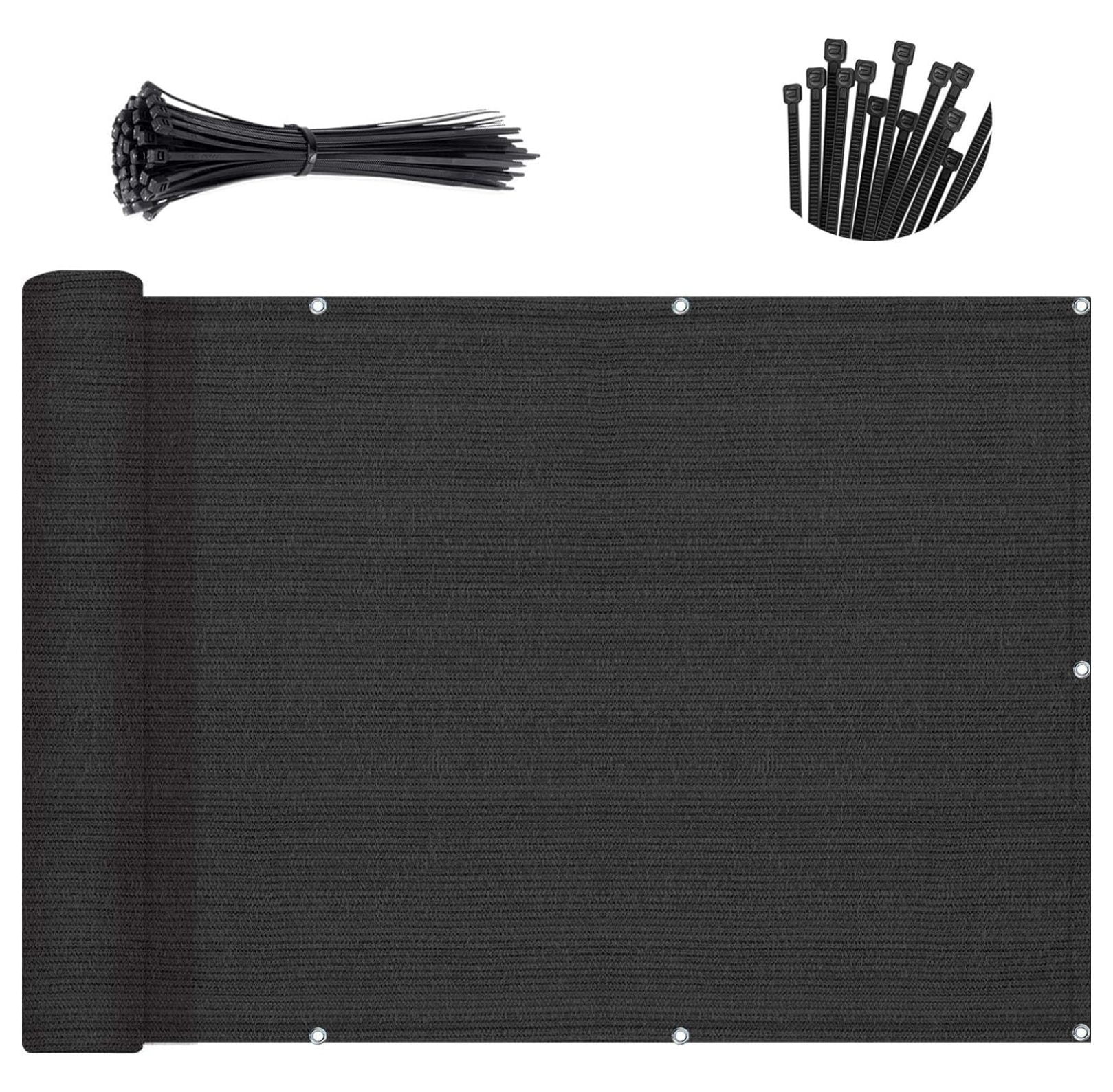 3.3'x19.7' Black Balcony Privacy Screen Fence, Apartments Railing ...