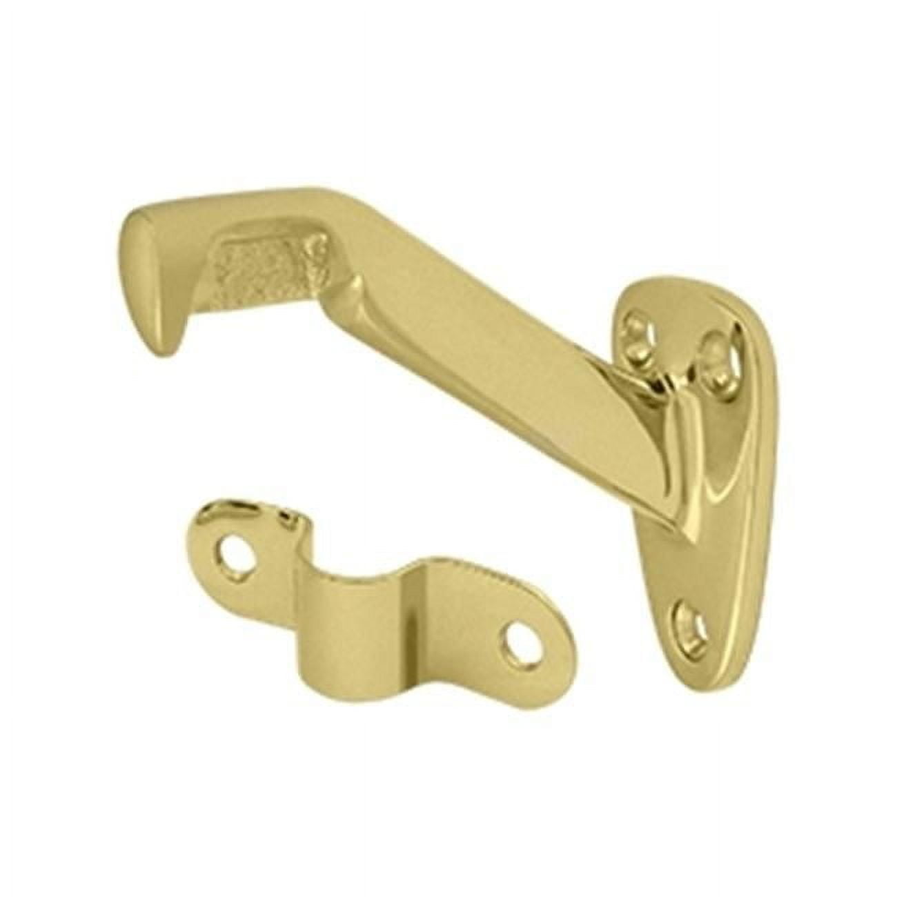 3.31 in. Projection Hand Rail Brackets, Bright Brass - Solid Brass - 10 ...