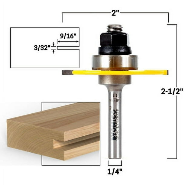 3/32" Slotting Cutter Router Bit - 1/4" Shank - Yonico 12102q - Walmart ...