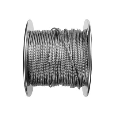 T316 Stainless Steel Cable, 300ft 1/8 inch, 7x7 Strands Wire Rope for Deck, Rail, Stair ...