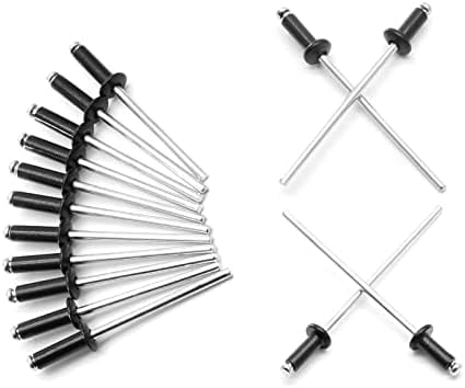 3/32" x 1/4" Black Pop Rivets Assortment - 100Pcs, Aluminum Rivets ...