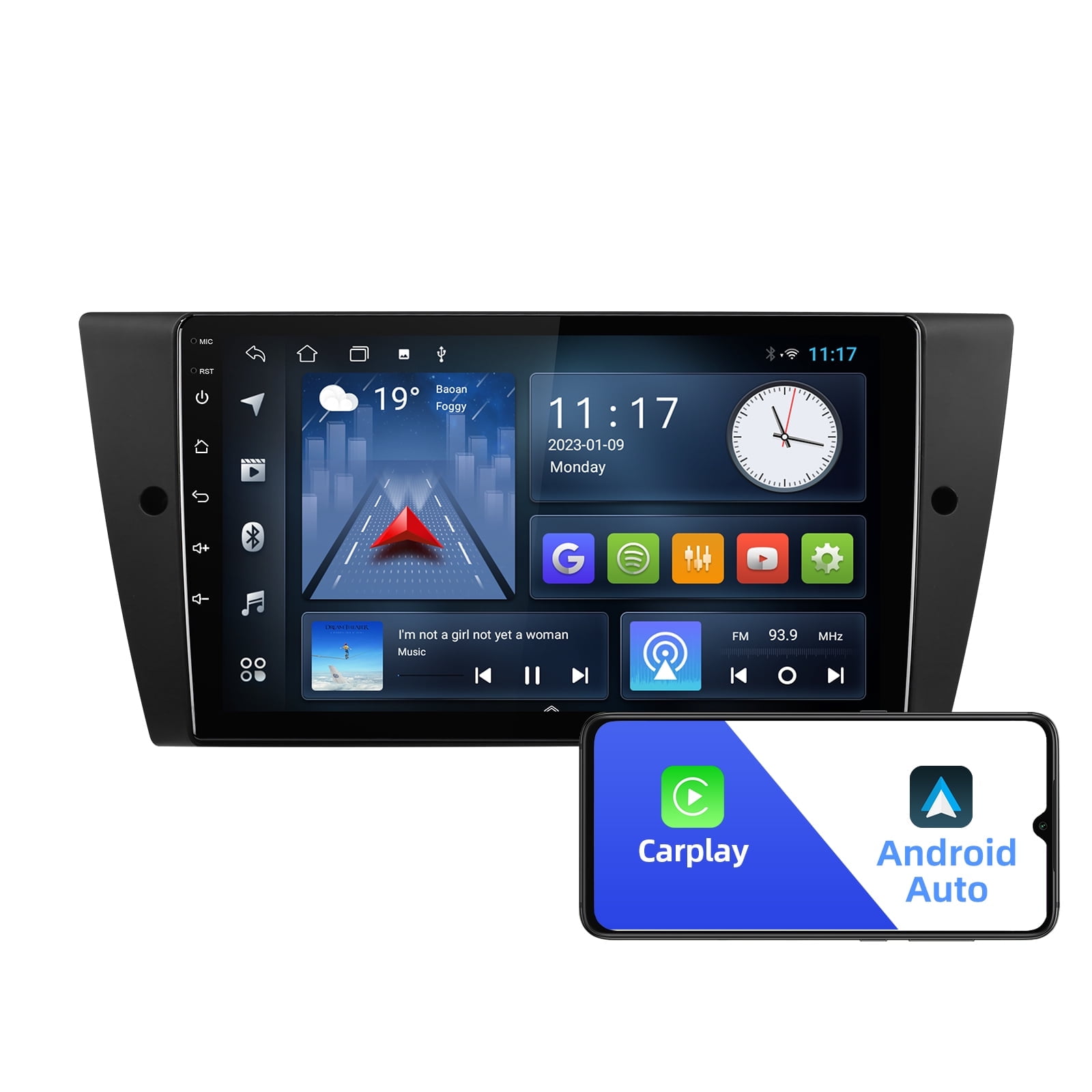 2+32G 9-inch Android 10 Car Stereo for BMW 328i 335i 325i (E90-E93)2005 ...