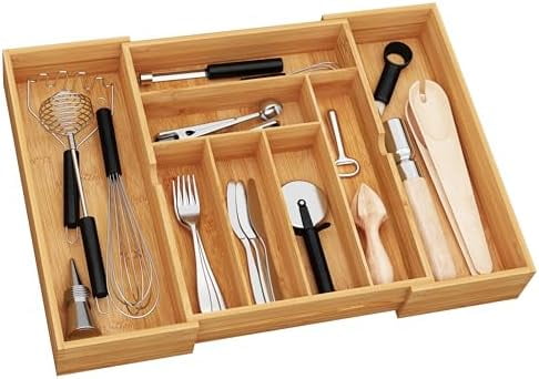 3" Deepth Expandable Drawer Organizer, Deep Flatware Organizer ...