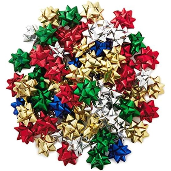 3" Gift Bow Holiday Assortment (75 Bows: Red, Gold, Green, Silver, Blue ...