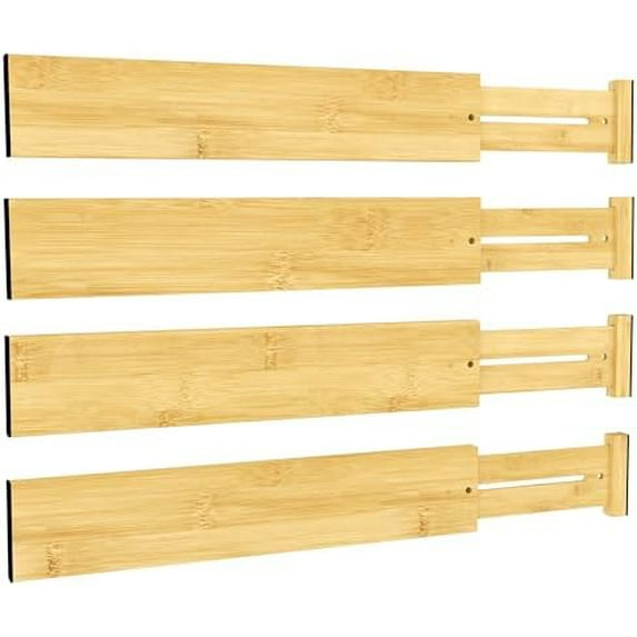 3" H Large Bamboo Drawer Dividers Adjustable Drawer Organization ...