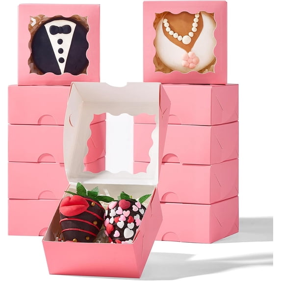 3 ¼" x 3 ¼" x 1 ½" 50PCS Chocolate Truffle Boxes for 4，Cookies Boxes ...