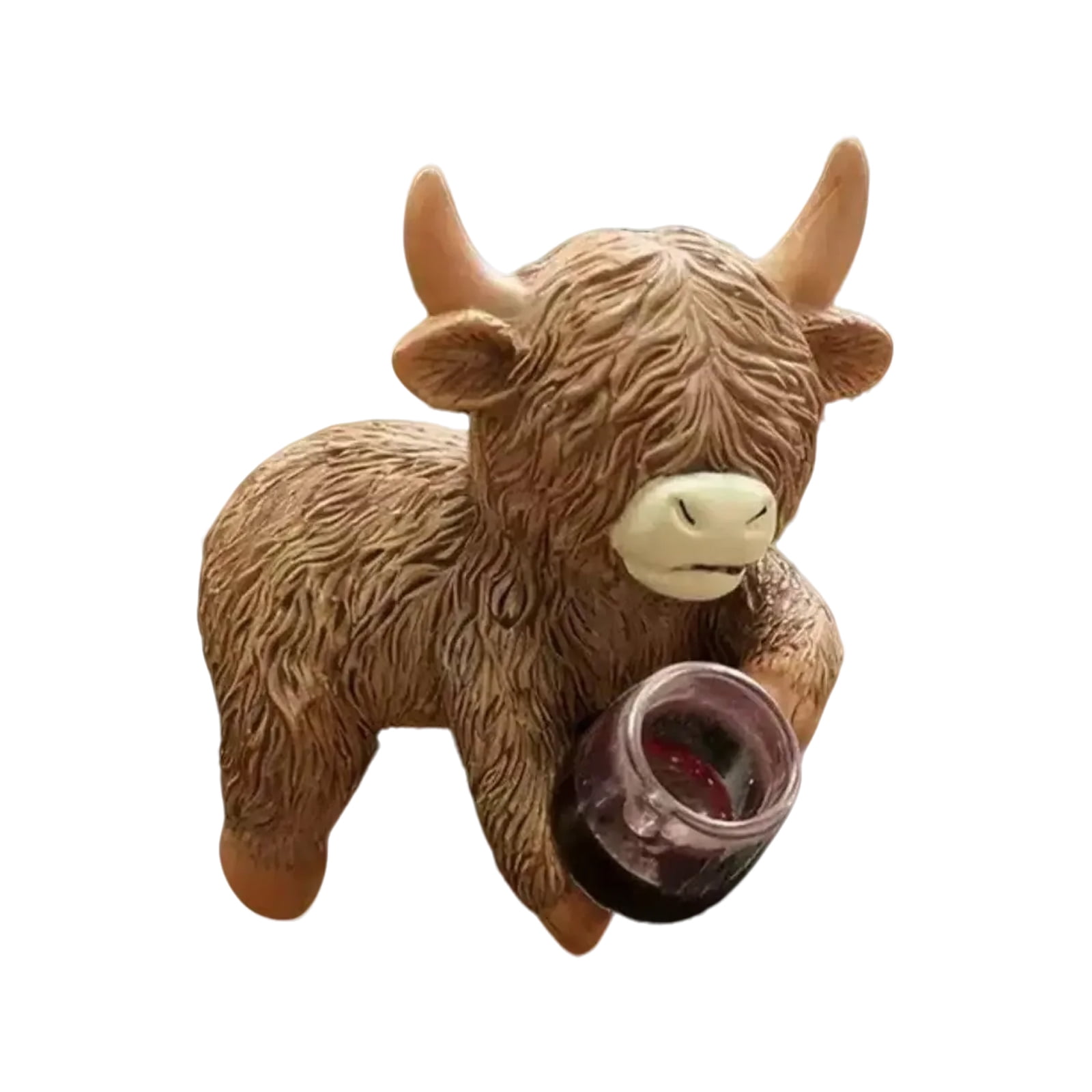 3.35Inch Highland Cow Statue Planter Accessories Flower Pots Ornament ...