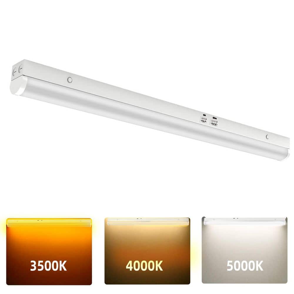 3.38 ft. 250Watt Equivalent Integrated LED White Linear Strip Light ...