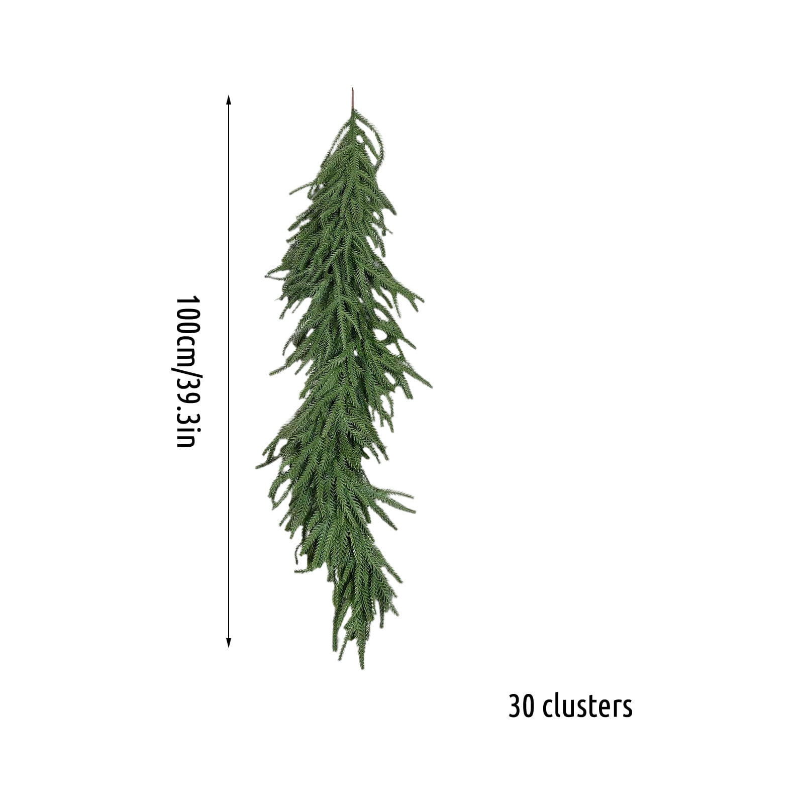 3.3FT Christmas Garland Real Touch Artificial - Realistic Norfolk Pine Greenery, Lifelike Faux ...