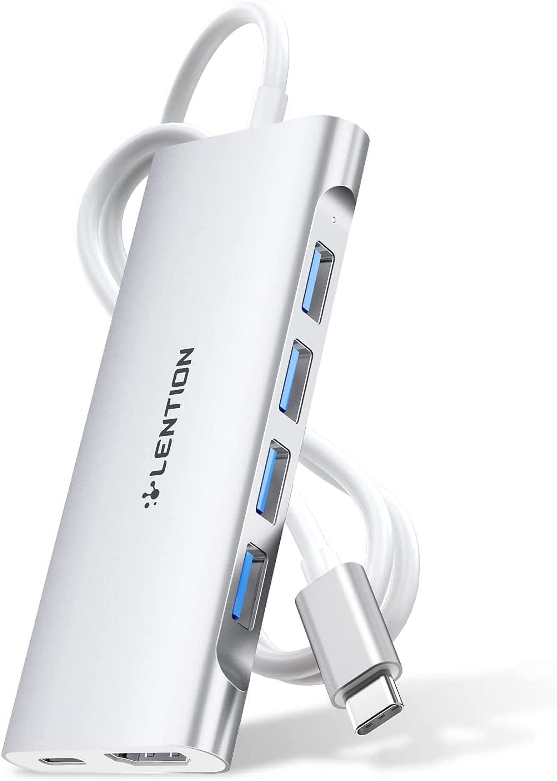 3.3FT Long Cable USB C Multiport Hub with 4K HDMI, 4 USB 3.0, Type C ...