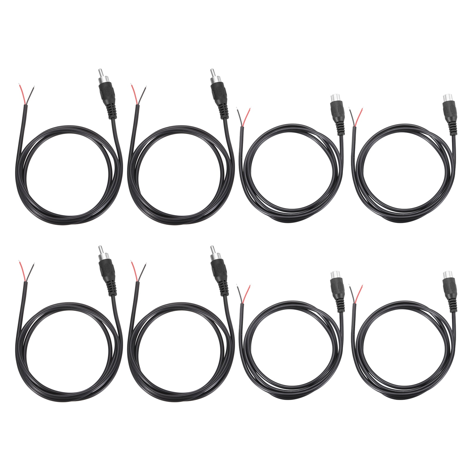 3.3FT RCA to Bare Wire Speaker Cable, 22AWG Replacement Black RCA Male ...