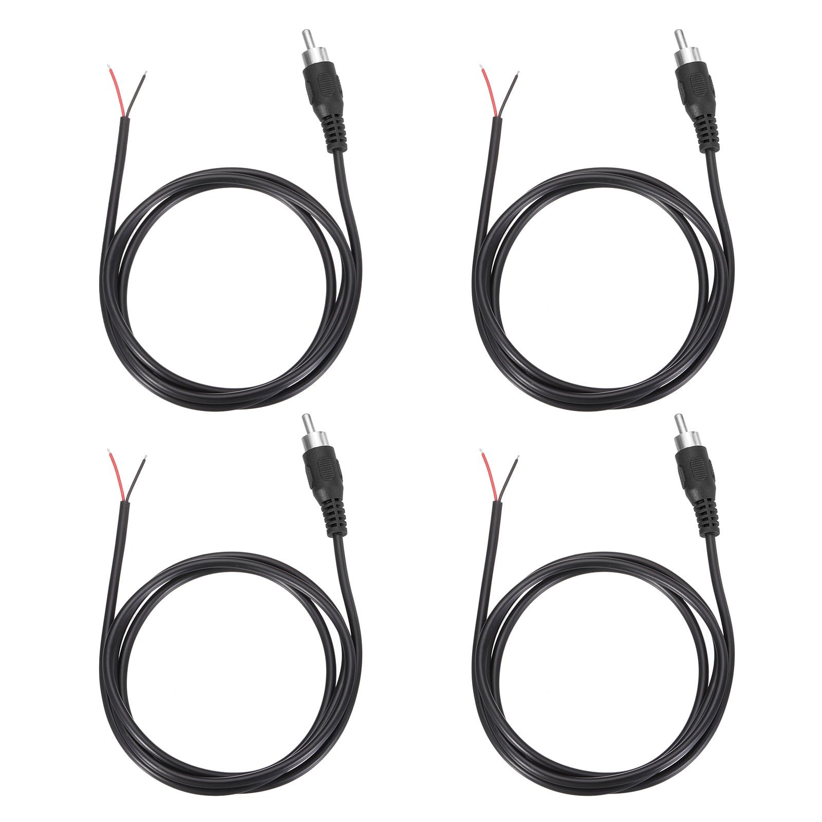 3.3FT RCA to Bare Wire Speaker Cable, 22AWG Replacement Black RCA Male ...