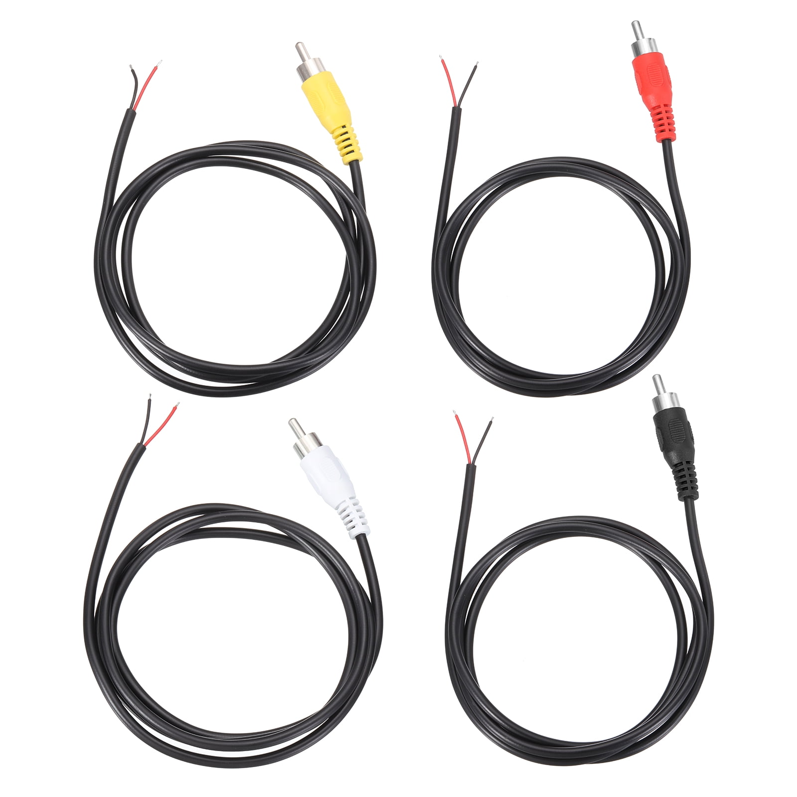 3.3FT RCA to Bare Wire Speaker Cable, 22AWG Replacement RCA Male Plug ...