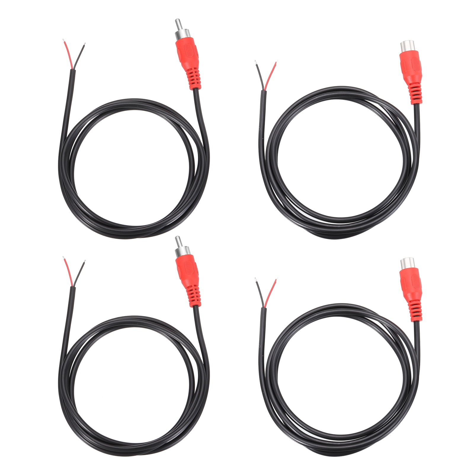 3.3FT RCA to Bare Wire Speaker Cable, 22AWG Replacement Red RCA Female ...