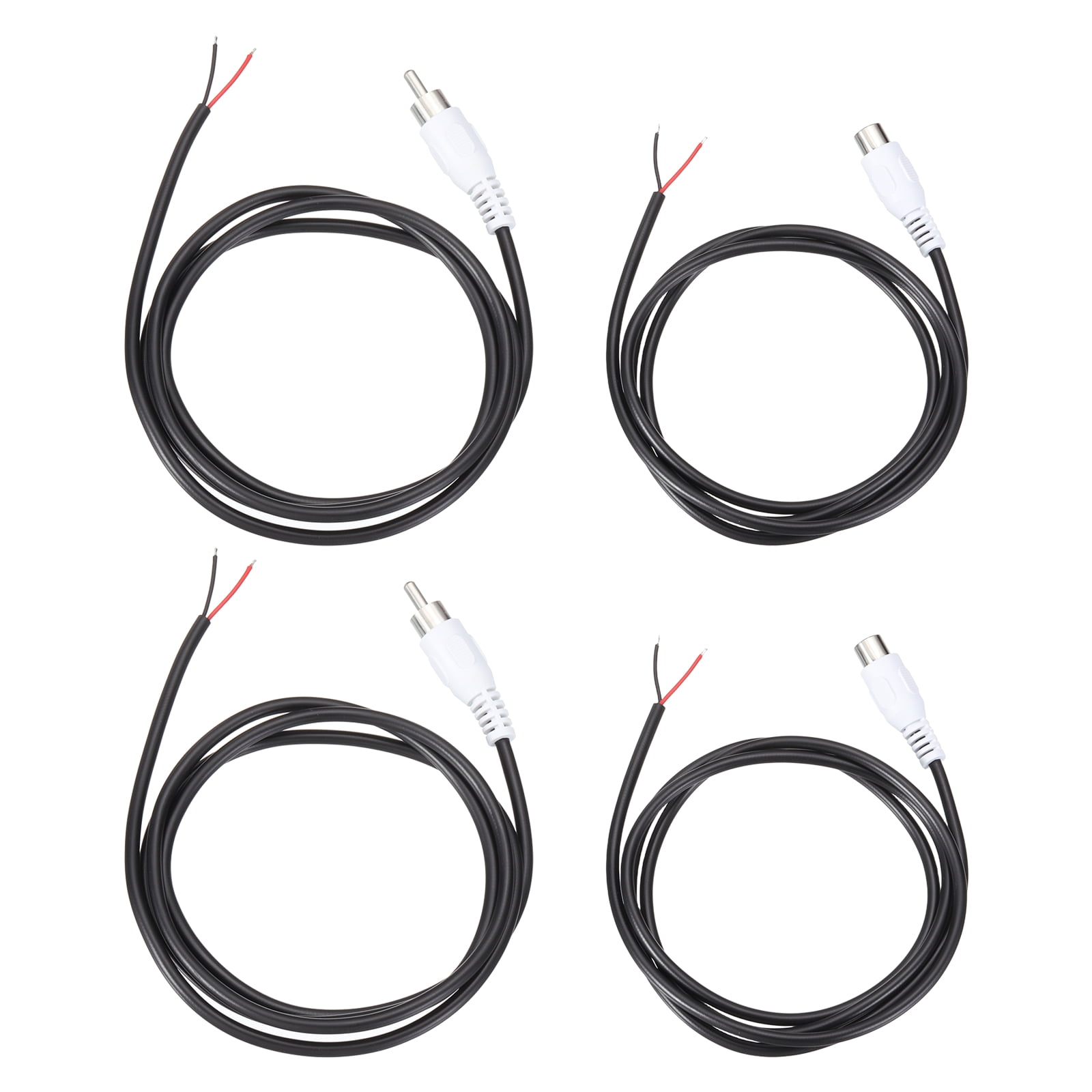 3.3FT RCA to Bare Wire Speaker Cable, 22AWG Replacement White RCA Male ...