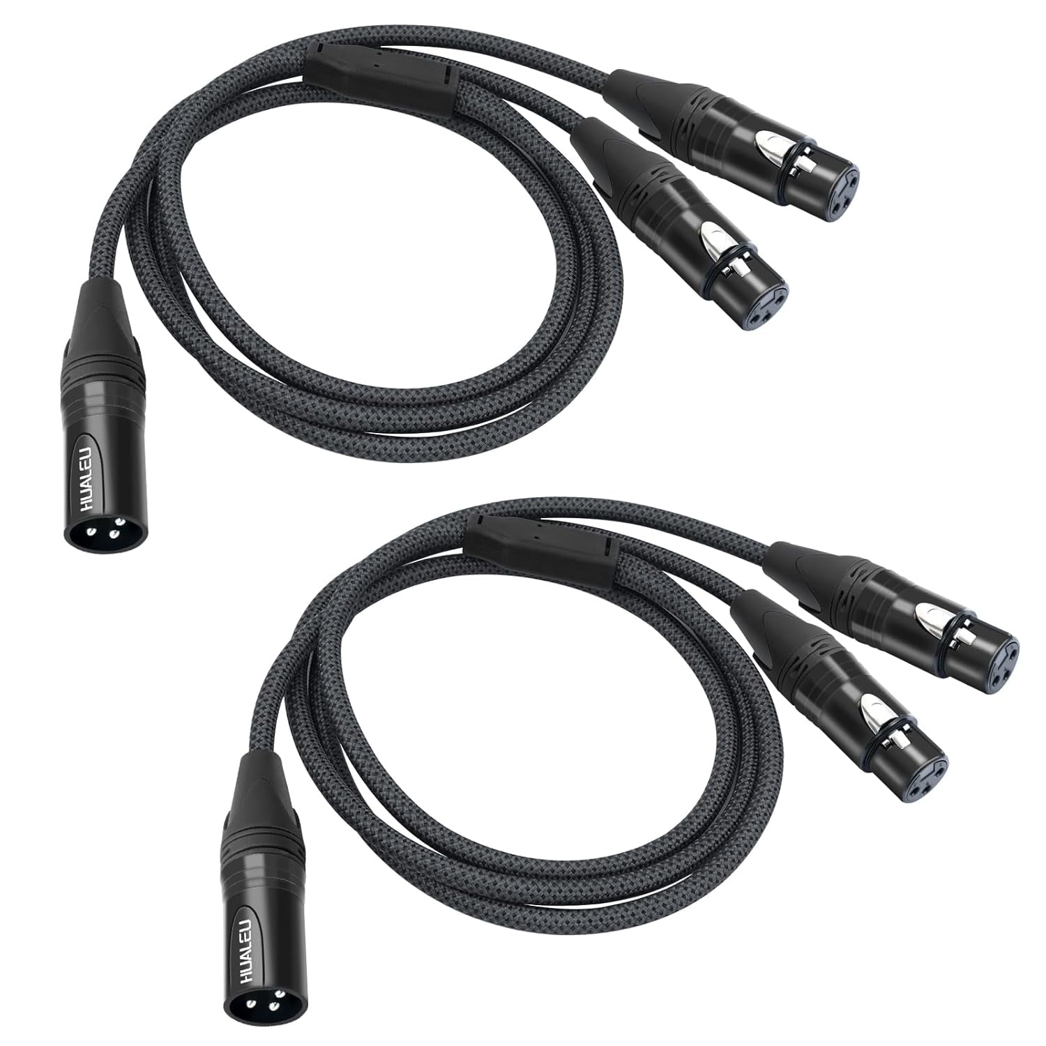 3.3Ft 2Pack 1 XLR Male to Dual Female y Splitter Adapter Cabel,XLR Y Splitter Cable 1 Male 2 ...