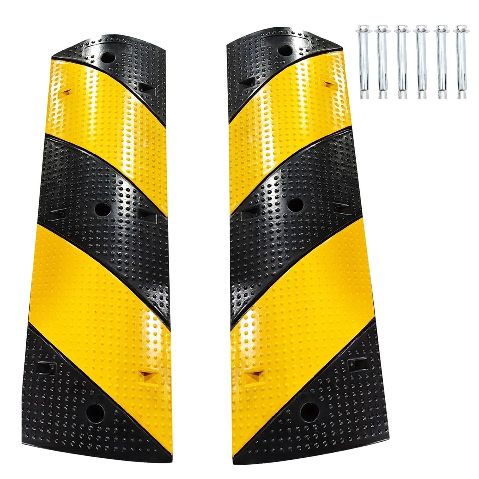 3.3Ft Rubber Speed Bump 2 Pack 39.37x11.8inch 2 Channel Speed Bump Hump ...