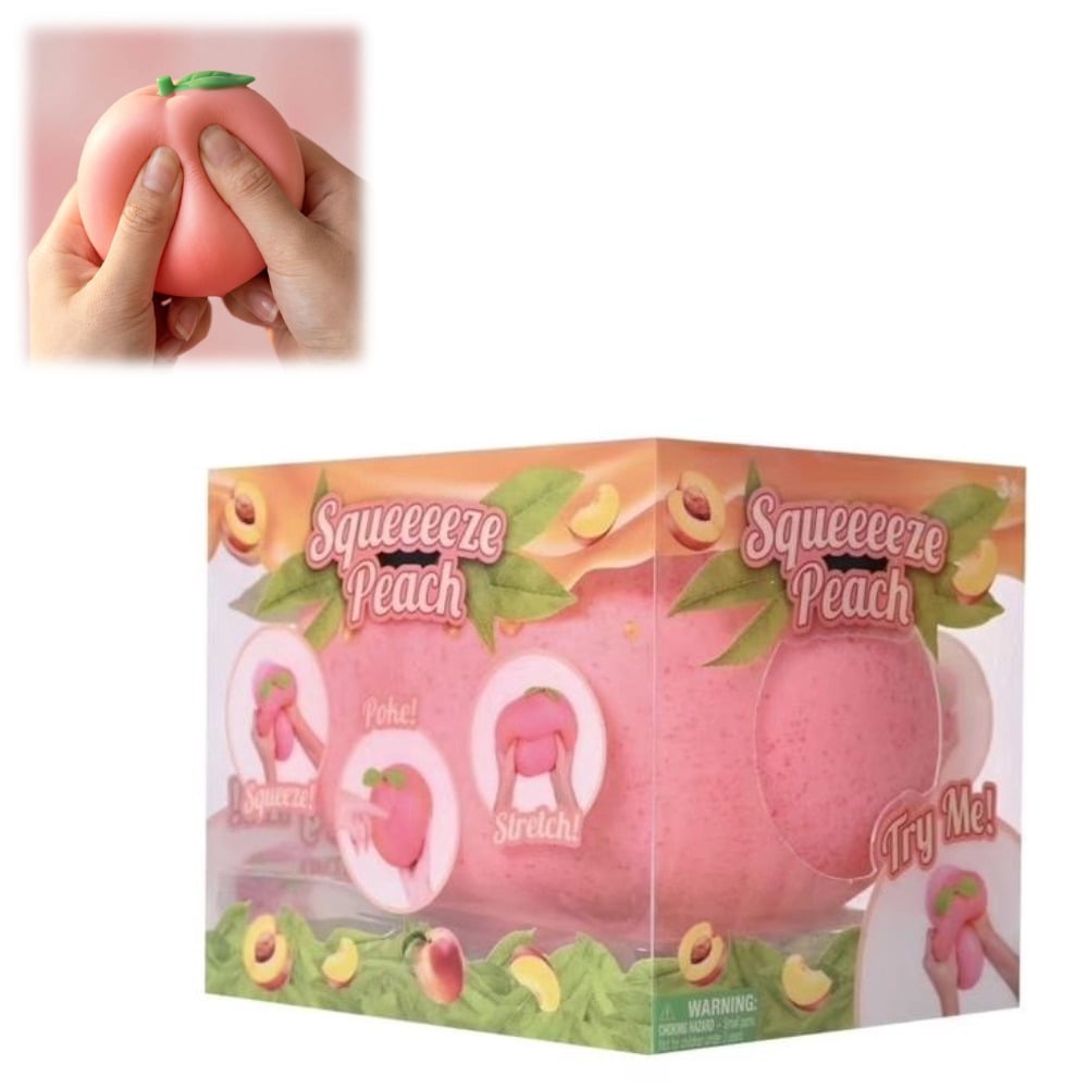 3*3In Squishy Peach, Pink Peach Slow Rebound Toys, Soft Squeeze Stretch ...