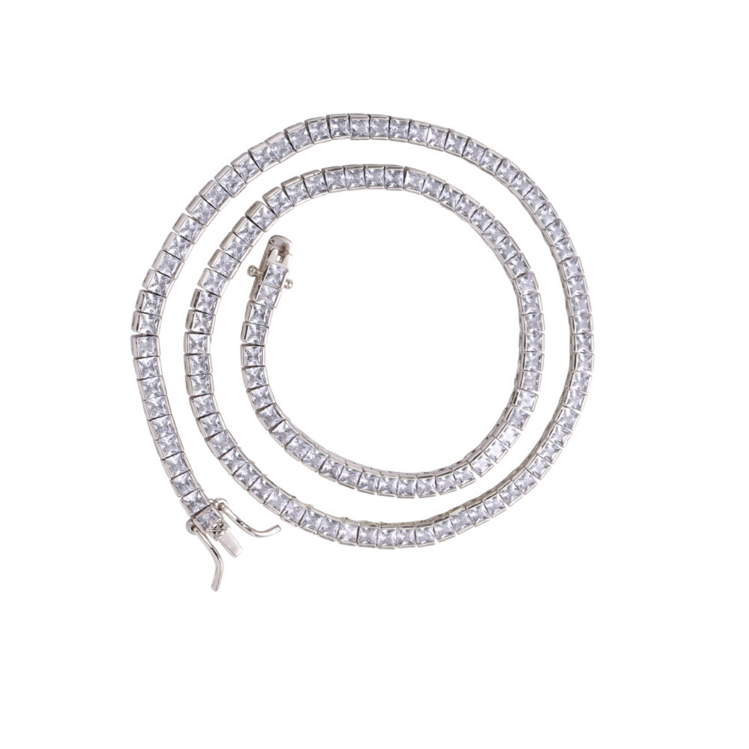 3*3MM Square Necklace for Women 18K Gold Plated Lab Gold Diamond ...