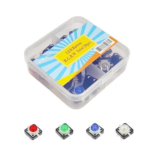 3.3V 5V Illuminated Momentary Tactile Push Switch with LED Light 12× ...