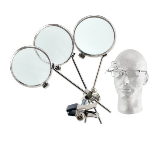 3.3X Triple Lens Clip-On Jeweler's Loopy Eye Loupe for Glasses ...