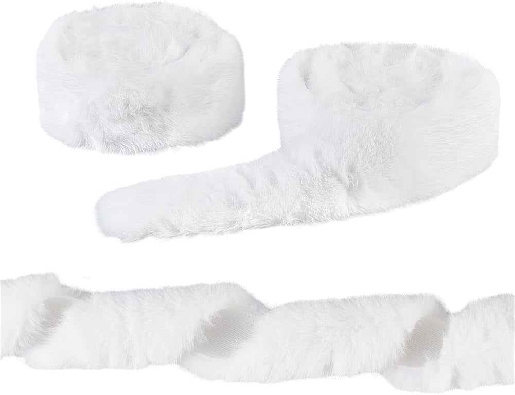 3.3Yard Faux Fur Fabric Trim White Christmas Fur Trim Fluffy Craft ...